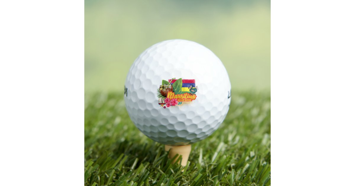 Mauritius Retro Indian Ocean Dodo and Flag Vintage Golf Balls | Zazzle