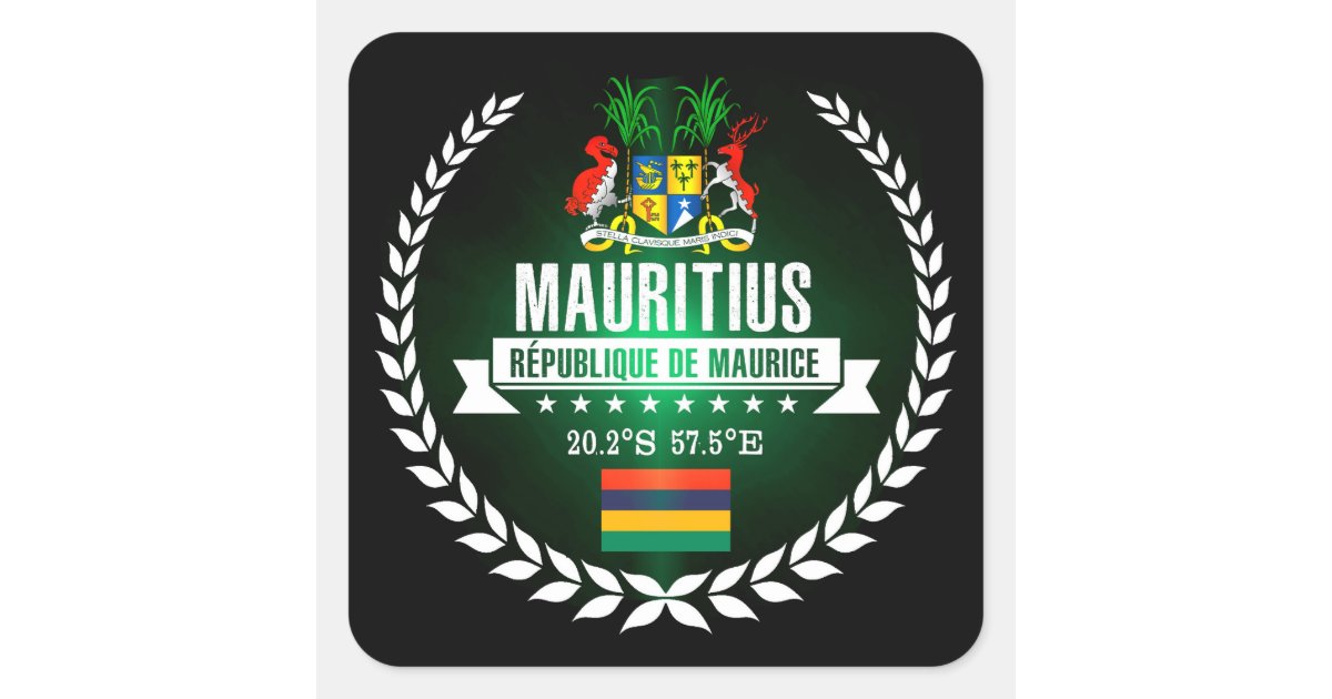 Mauritius Square Sticker | Zazzle