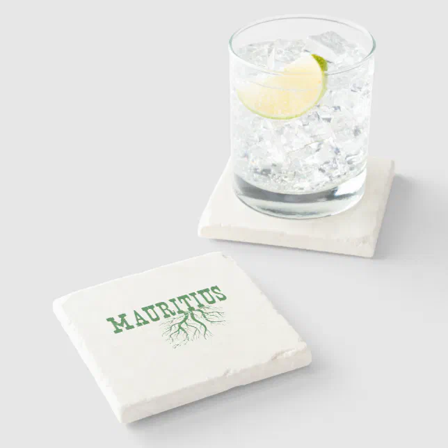 Mauritius Tree Roots Word Art Mauritian Rooted Stone Coaster | Zazzle