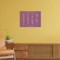Mauve Alphabetical Seating Chart Poster | Zazzle