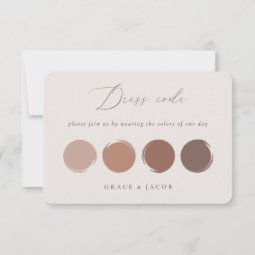 Mauve, Brunt Orane & Bronze Rose Dress Code Card | Zazzle