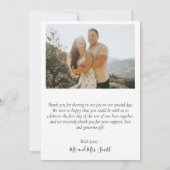 Mauve Elegant Thanks Script Photo Collage Wedding Thank You Card | Zazzle