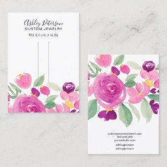 Mauve floral elegant hair clip barrette display business card | Zazzle