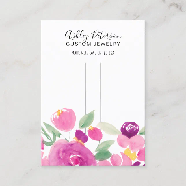 Mauve floral elegant hair clip barrette display business card | Zazzle