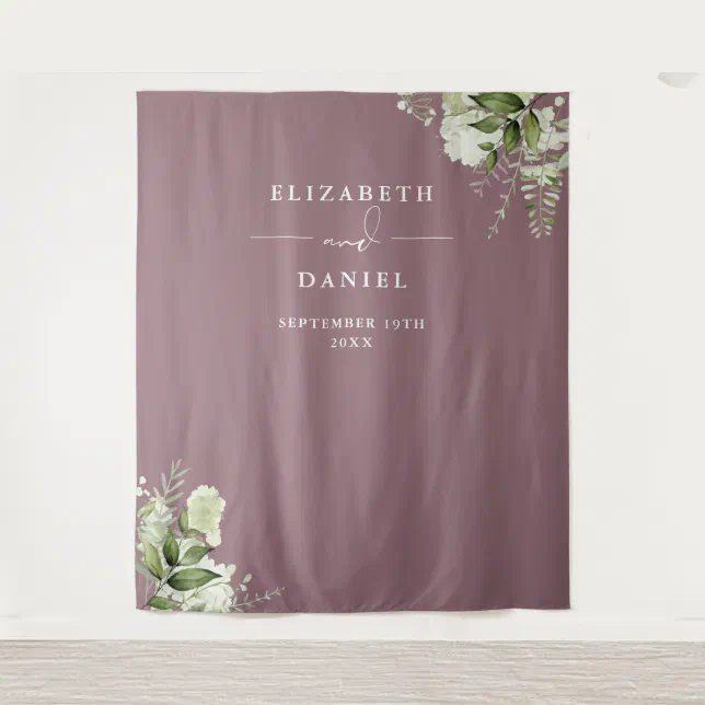 Mauve Floral Wedding Photo Booth Backdrop | Zazzle