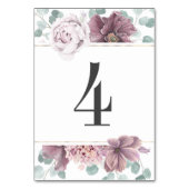 Mauve Floral Wedding Table Number | Zazzle