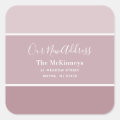 Mauve Paint Swatch New Address Square Sticker | Zazzle