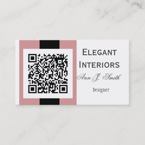 Mauve Rose Pink QR Code Technology Design Business Card | Zazzle