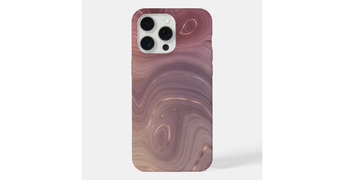 Mauve Strata | Dusty Pink and Rose Gold Agate iPhone Case | Zazzle