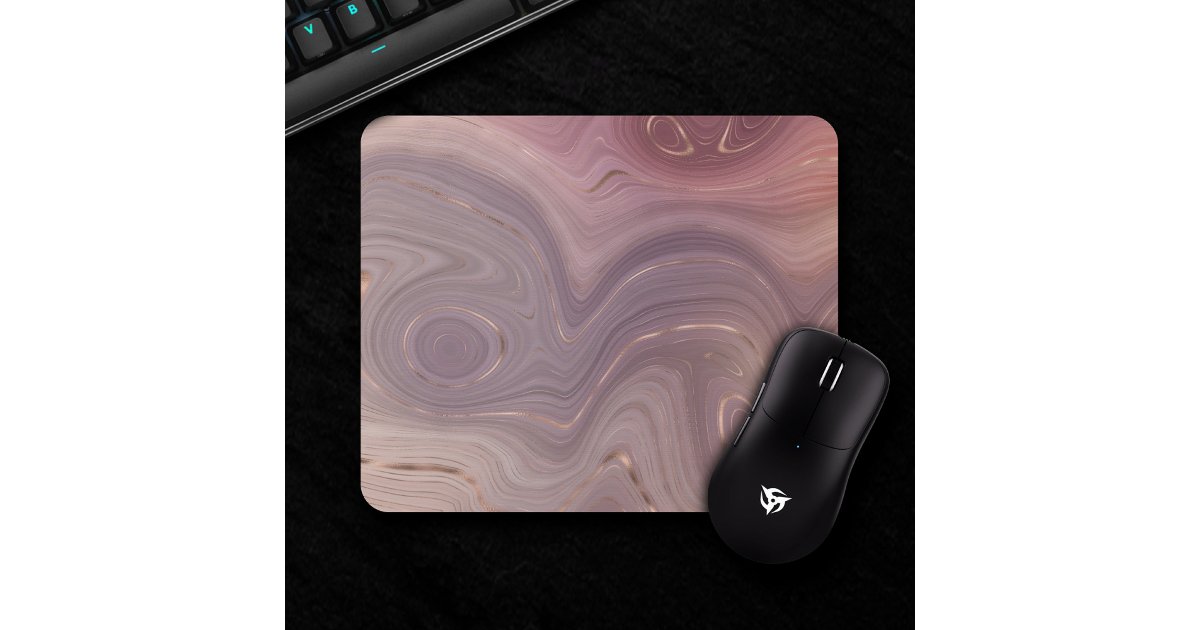Mauve Strata | Dusty Pink and Rose Gold Agate Mouse Pad | Zazzle