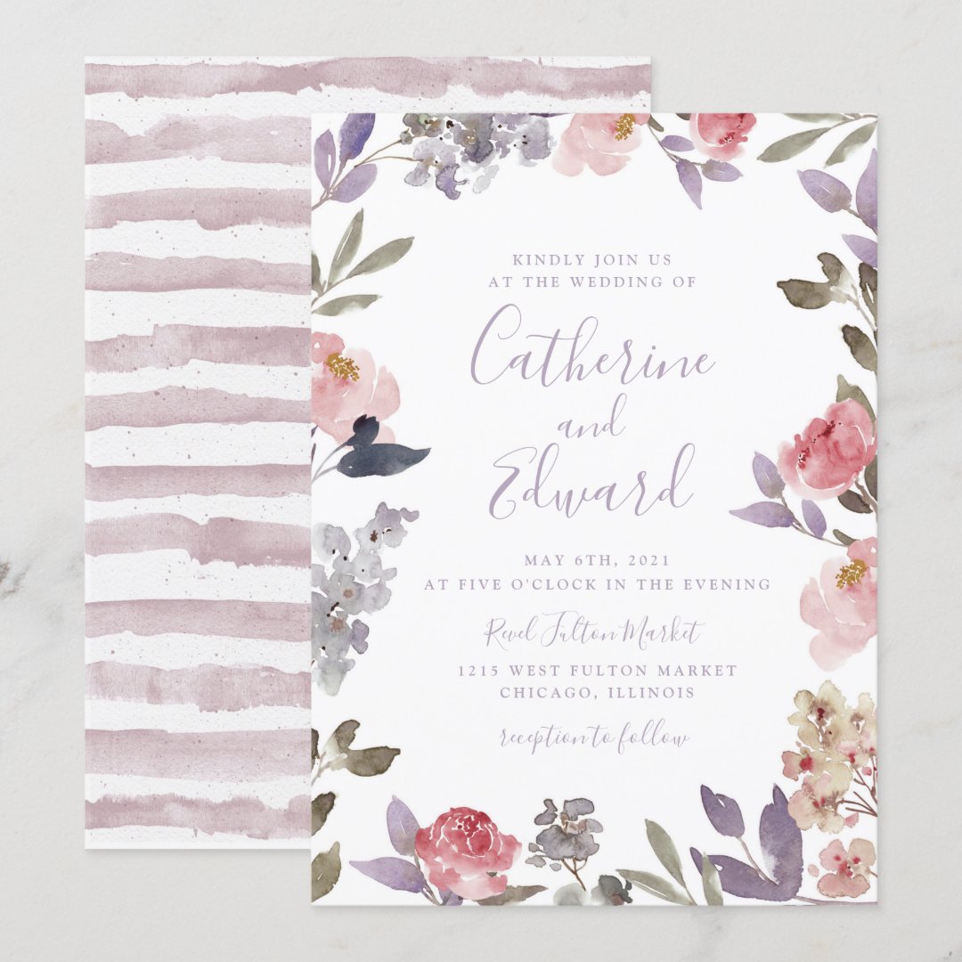 Mauve Wedding Invitation | Zazzle