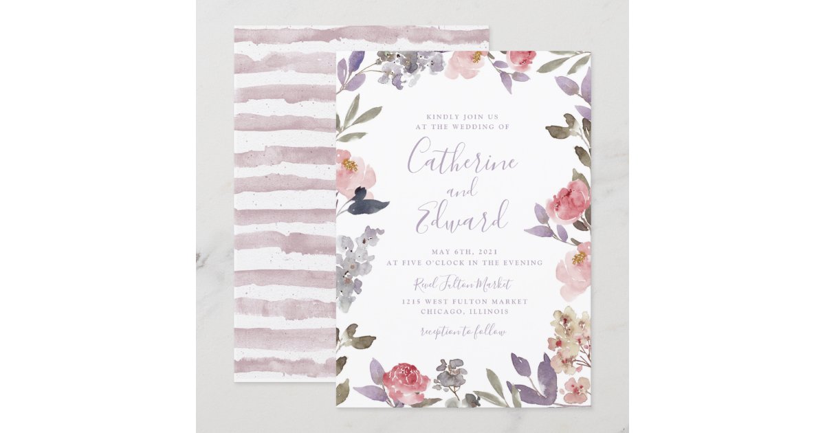 Mauve Wedding Invitation | Zazzle