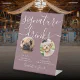 Mauve Wedding Pet Dog Signature Drinks Pedestal Sign | Zazzle