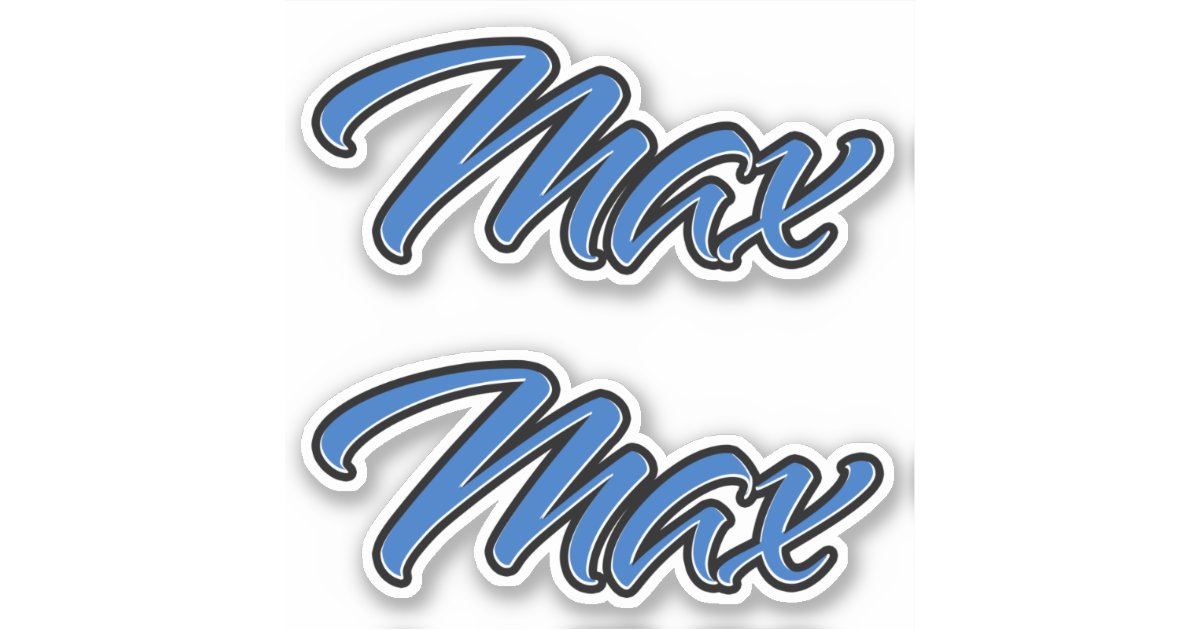 Max Name blue sticker Sticker Sticker | Zazzle
