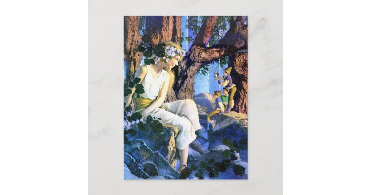 Maxfield Parrish's Fair Princess and the Gnomes Postcard | Zazzle