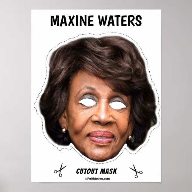 MAXINE WATERS Halloween Mask Poster | Zazzle
