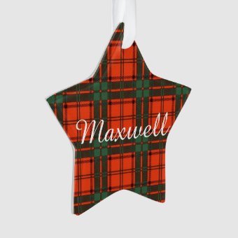 Maxwell clan Plaid Scottish tartan Ornament | Zazzle