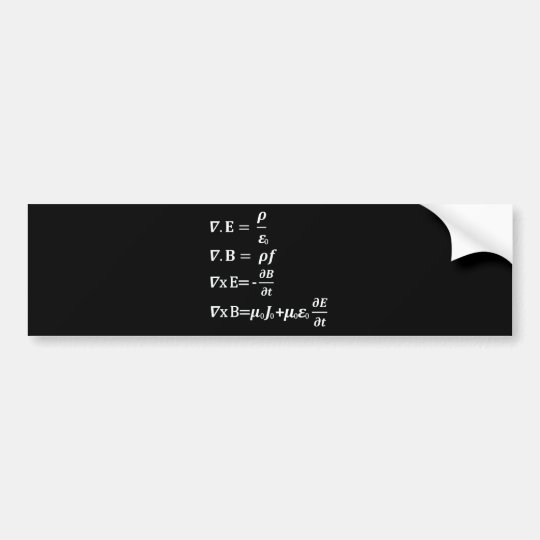 maxwell physics equation bumper sticker | Zazzle.com