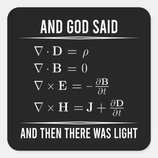 Maxwells Equations Maxwell Maxwell's Math 1BK1 Square Sticker | Zazzle