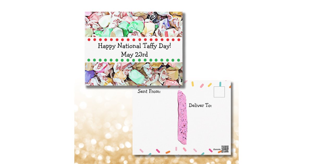 May 23rd is National Taffy Day Postcard | Zazzle