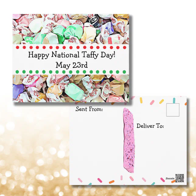 May 23rd is National Taffy Day Postcard | Zazzle