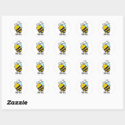 May-bee Funny Insect Bee Pun Classic Round Sticker | Zazzle