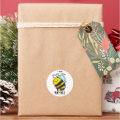 May-bee Funny Insect Bee Pun Classic Round Sticker | Zazzle