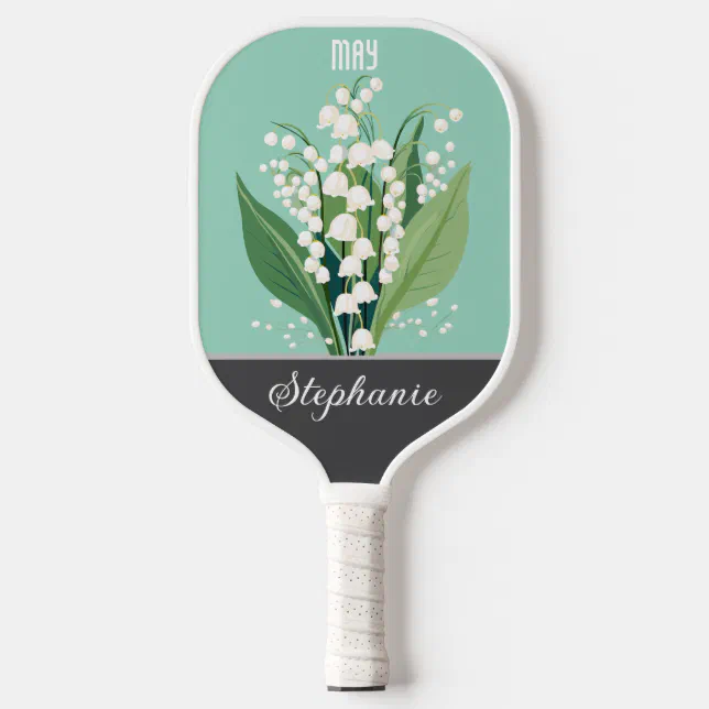 May Birth Flower Custom Name Pickleball Paddle | Zazzle