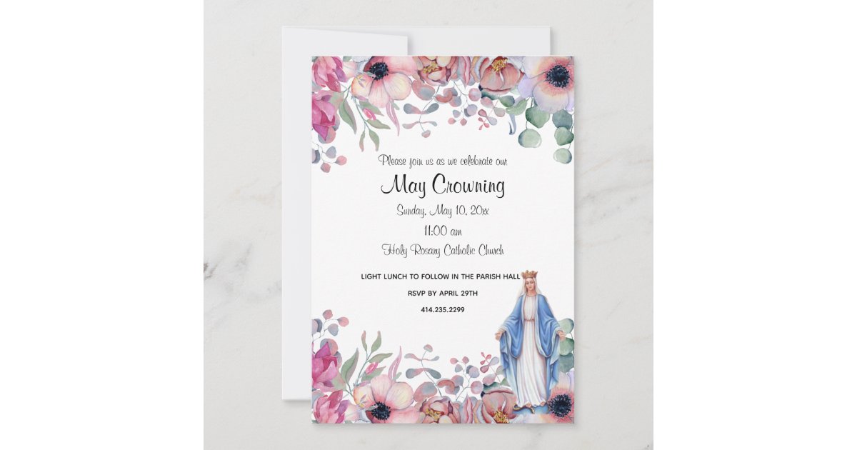 May Crowning Invitations | Zazzle