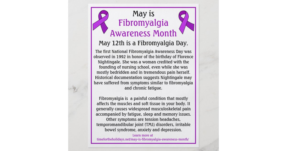 May is Fibromyalgia Awareness Month Flyer | Zazzle