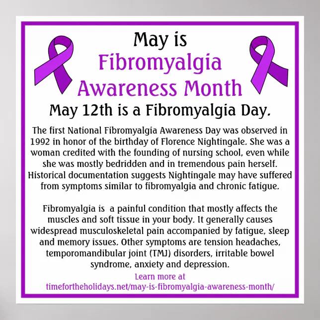 May is Fibromyalgia Awareness Month Poster | Zazzle