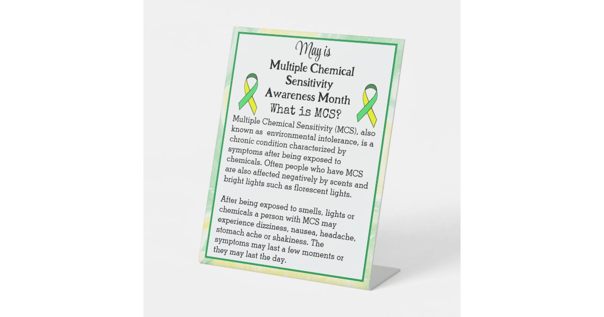 May is Multiple Chemical Sensitivity Awareness Pedestal Sign | Zazzle