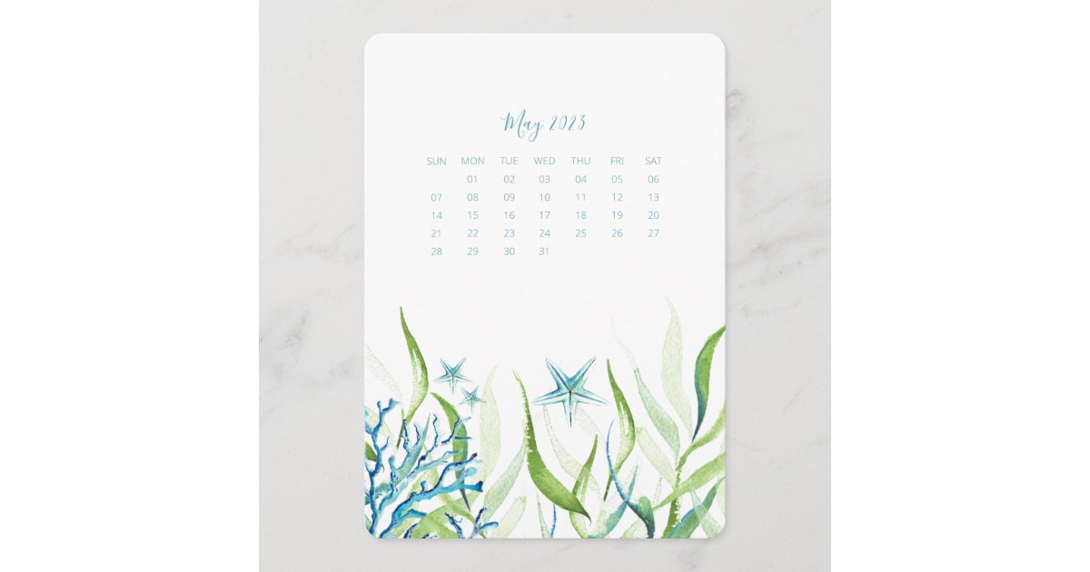 May Stand Alone Calendar Under the Sea | Zazzle