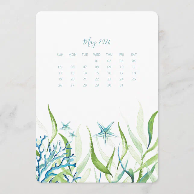 May Stand Alone Calendar Under the Sea | Zazzle