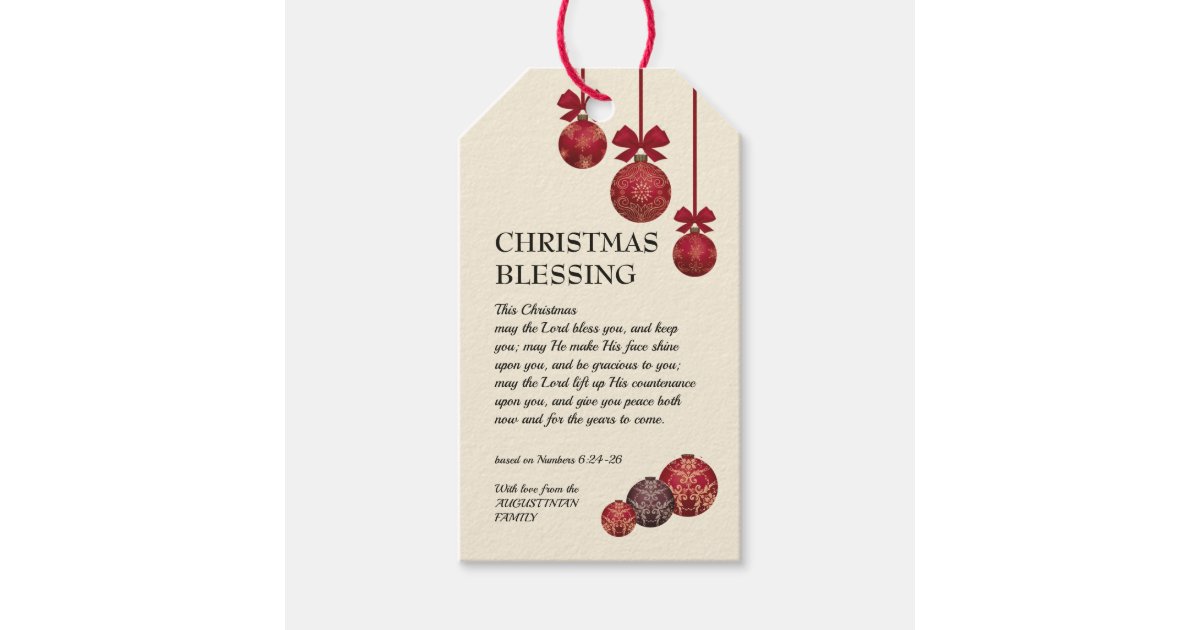 MAY THE LORD BLESS YOU Christmas Gift Tags | Zazzle