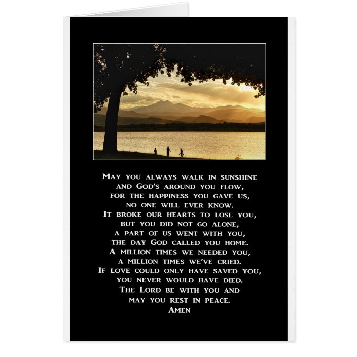 May You Always Walk In Sunshine Prayer | Zazzle.com