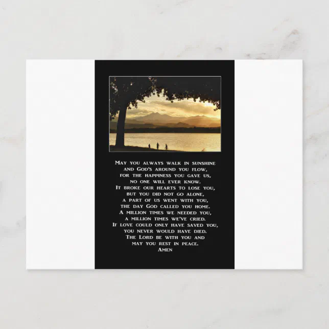 May You Always Walk In Sunshine Prayer Postcard | Zazzle