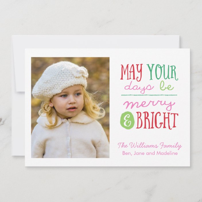 May Your Days Be Merry & Bright Photo Holiday Card | Zazzle.com