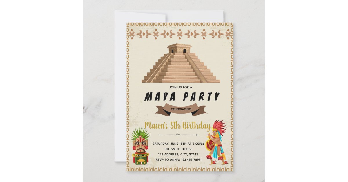 Maya birthday party invitation | Zazzle