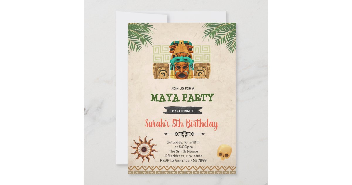 Maya theme birthday invitation | Zazzle