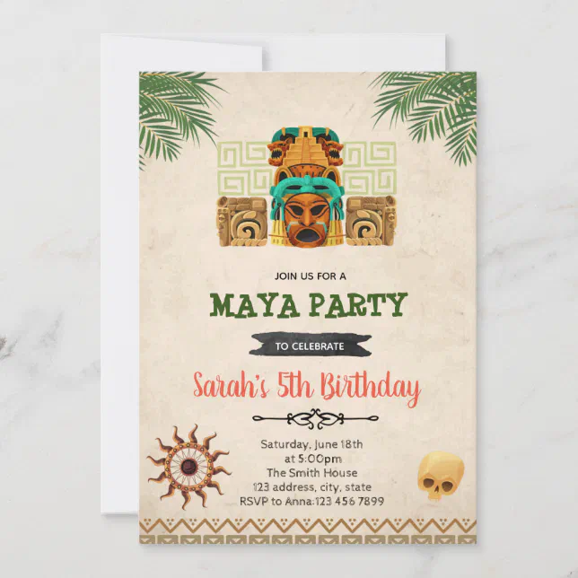 Maya theme birthday invitation | Zazzle