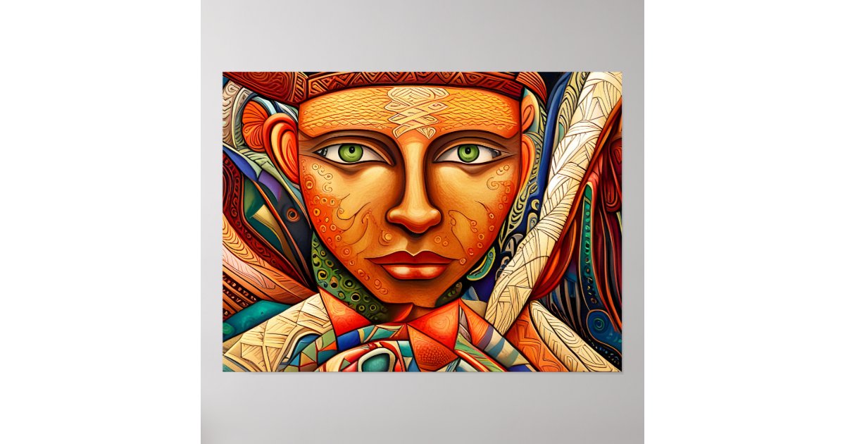 Mayan Art Inspired by an Ancient Sculpture Poster | Zazzle