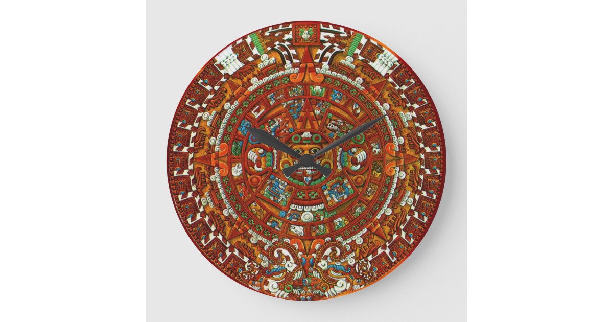 Mayan Aztec Calendar Round Wall Clock | Zazzle