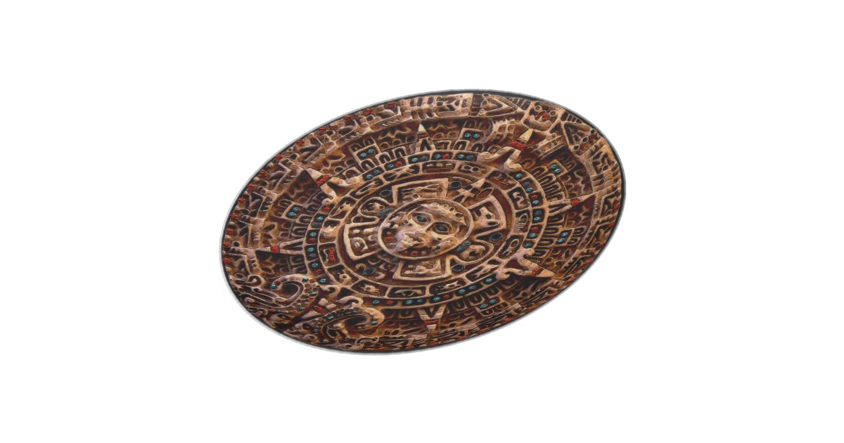 Mayan-Aztec Sun Disk Ancient Calendar Art Plate | Zazzle