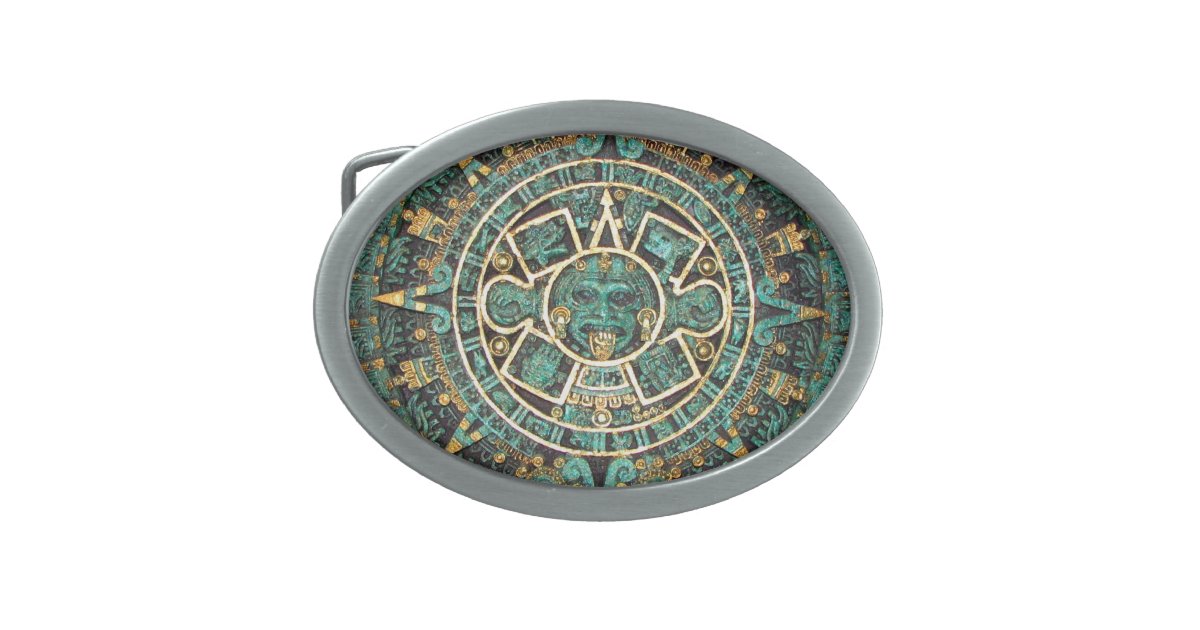 Mayan Calendar Oval Belt Buckle | Zazzle