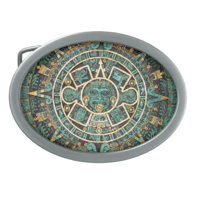 Mayan Calendar Oval Belt Buckle | Zazzle