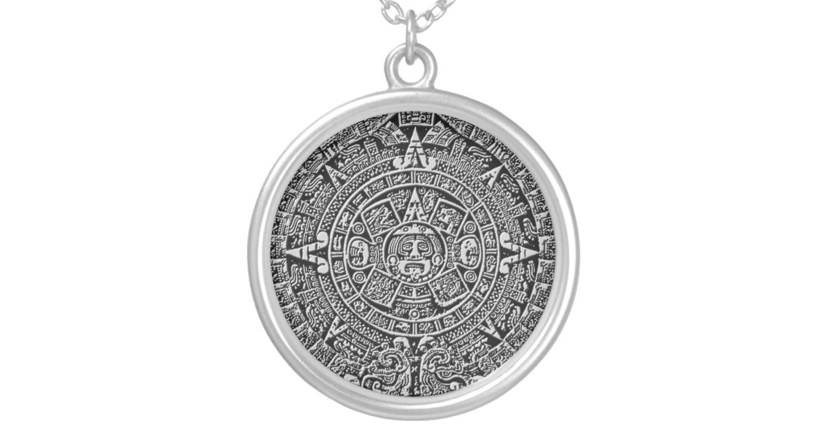 Mayan Calendar Silver Plated Necklace | Zazzle