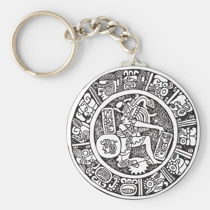 Mayan circle, Mexican hieroglyph(Maya) Keychain | Zazzle