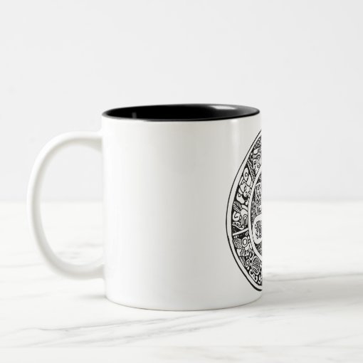 Mayan circle, Mexican hieroglyph(Maya) Two-Tone Coffee Mug | Zazzle