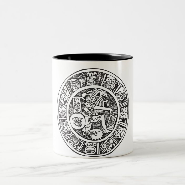 Mayan circle, Mexican hieroglyph(Maya) Two-Tone Coffee Mug | Zazzle.com